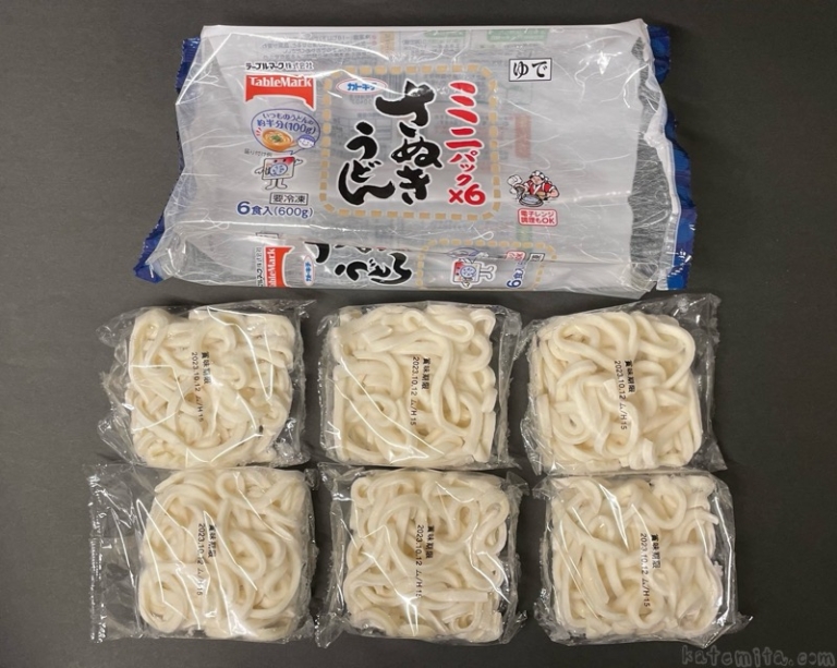 テーブルマークの『ミニパックさぬきうどん6食』が半分サイズの冷凍うどんでちょっと食べる時に便利！ | 買てみた